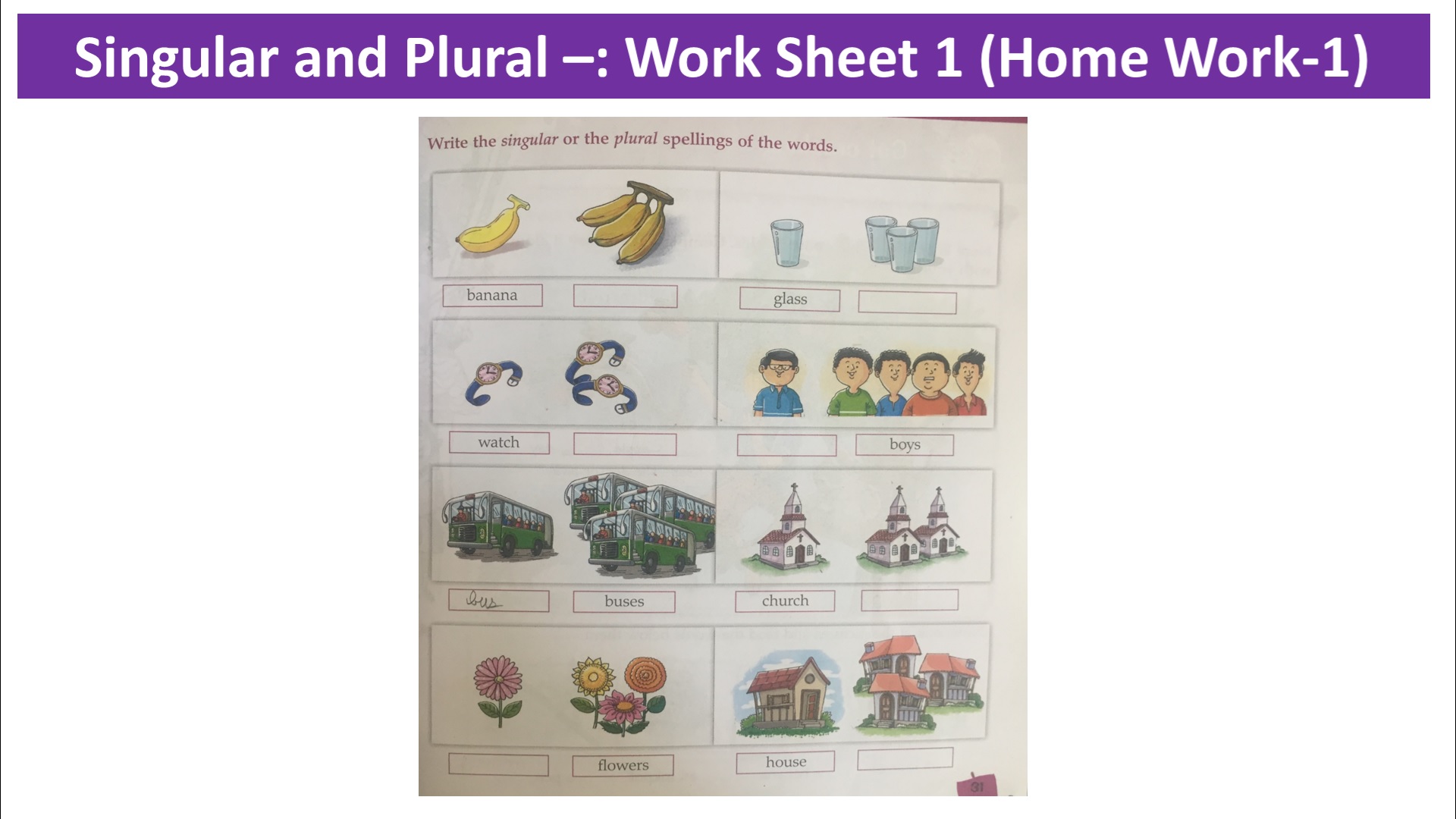 Class 1st, English Grammar & English Speaking – POOJA MODERN SCHOOL